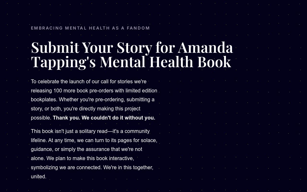 Amanda Tapping Mental Health Book